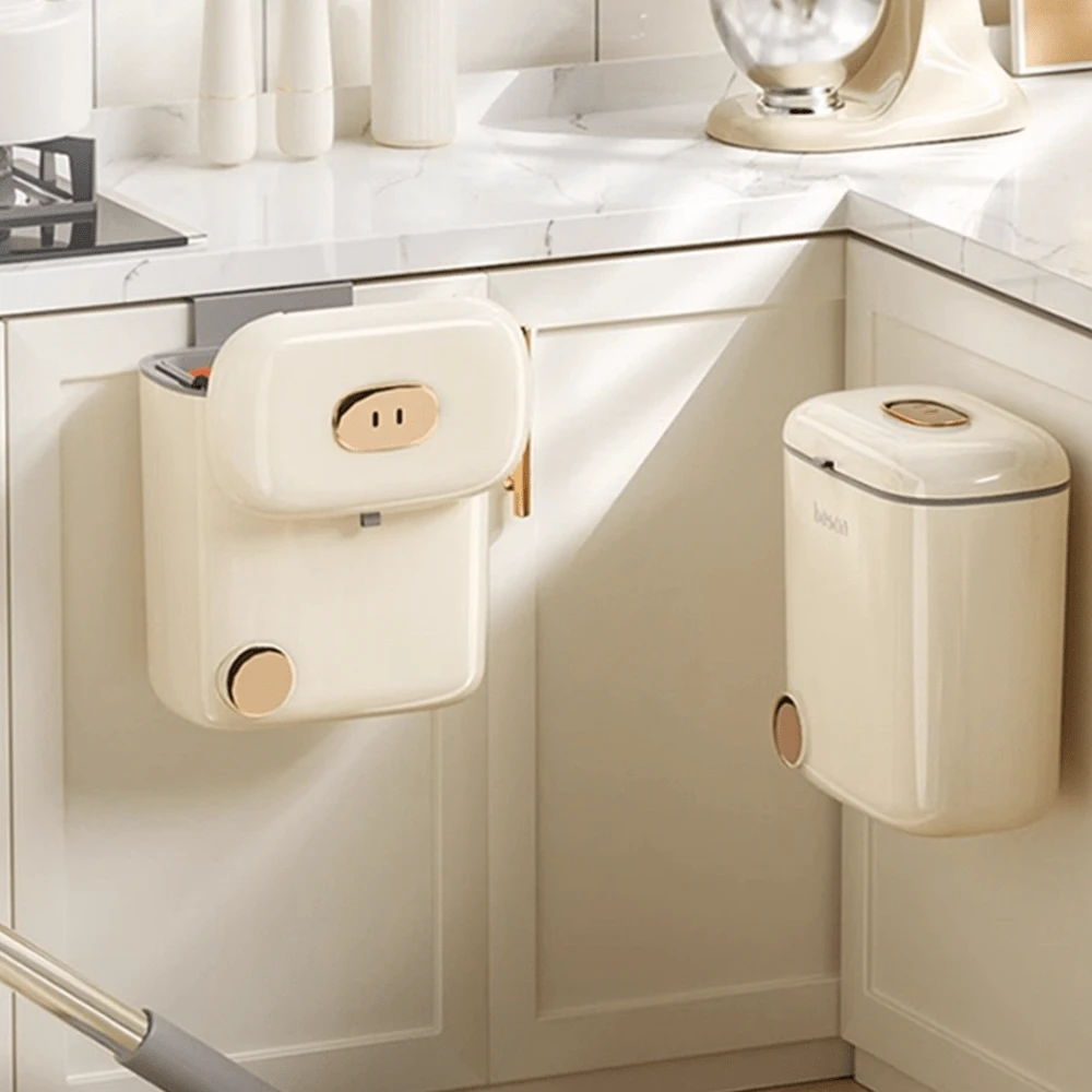Pig Shaped Kitchen Hanging Trash Can, Household Creamy White Pig Nose ...