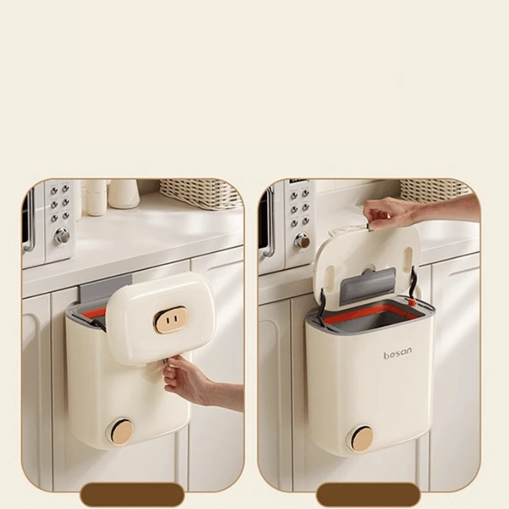 Pig Shaped Kitchen Hanging Trash Can, Household Creamy White Pig Nose ...