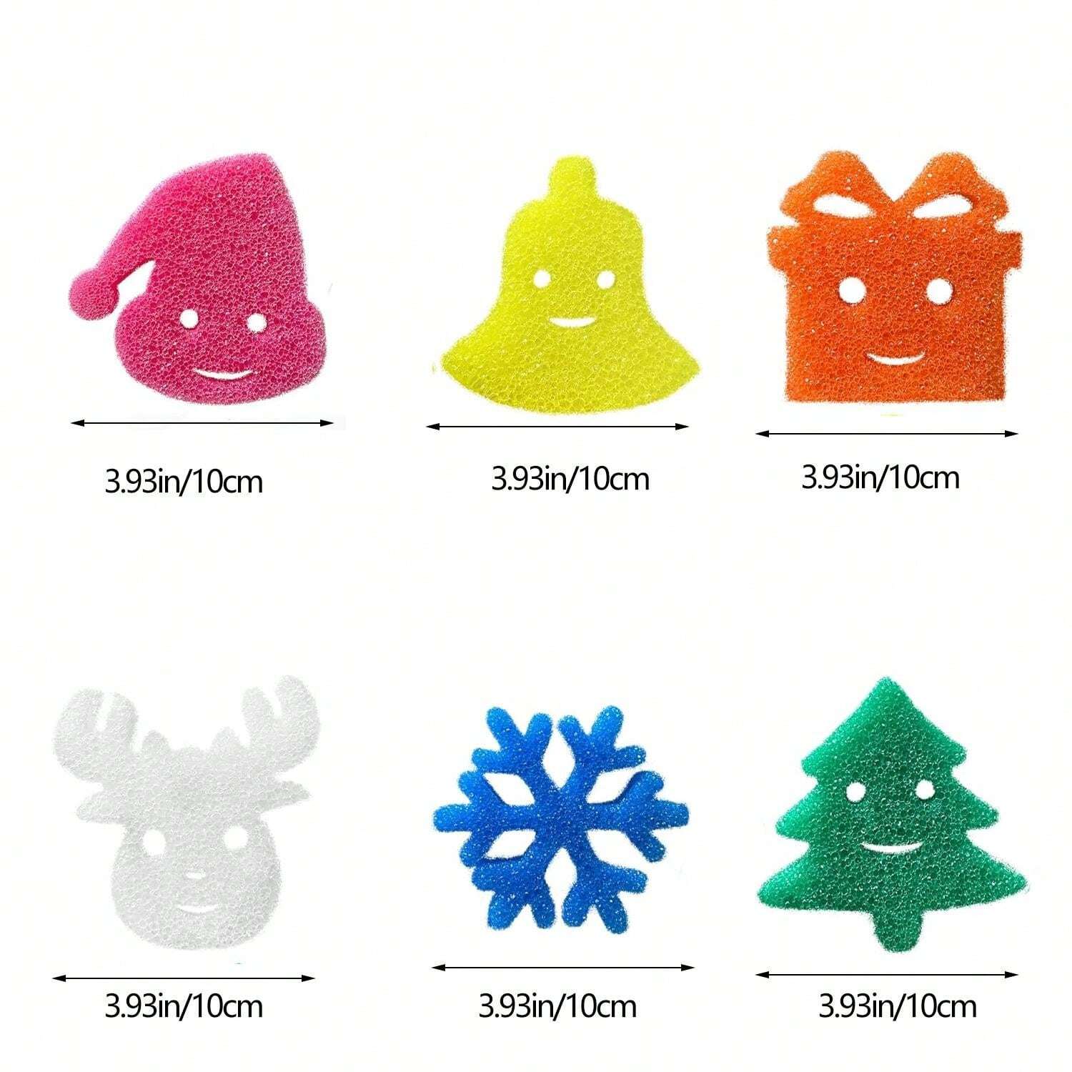 Christmas Quick-Dry Dishwashing Sponges - Round, Temperature-Sensitive ...