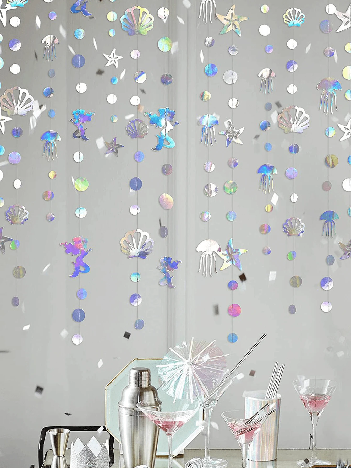 1 Pack 13ft Under The Sea Party Decorations - Ocean Series Holographic ...