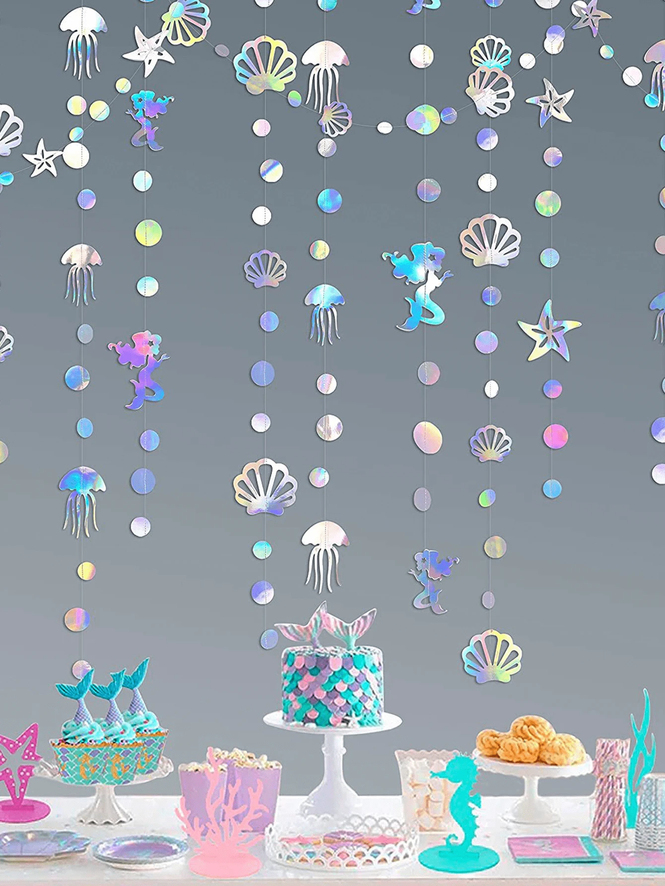 1 paquet Décorations de fête sous-marine de 13 ft - Guirlande en papier ...