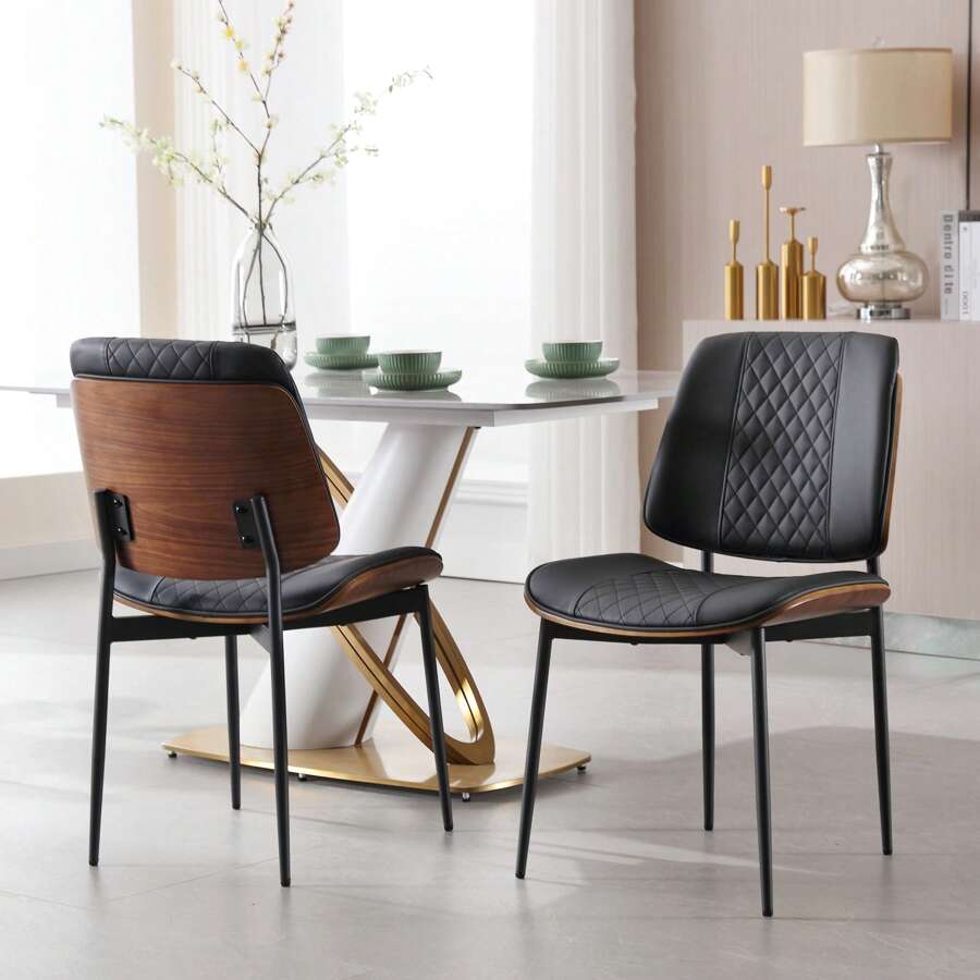 Dining Room Chairs, Set Of 2, Modern Leather Chairs With Good Comfort ...