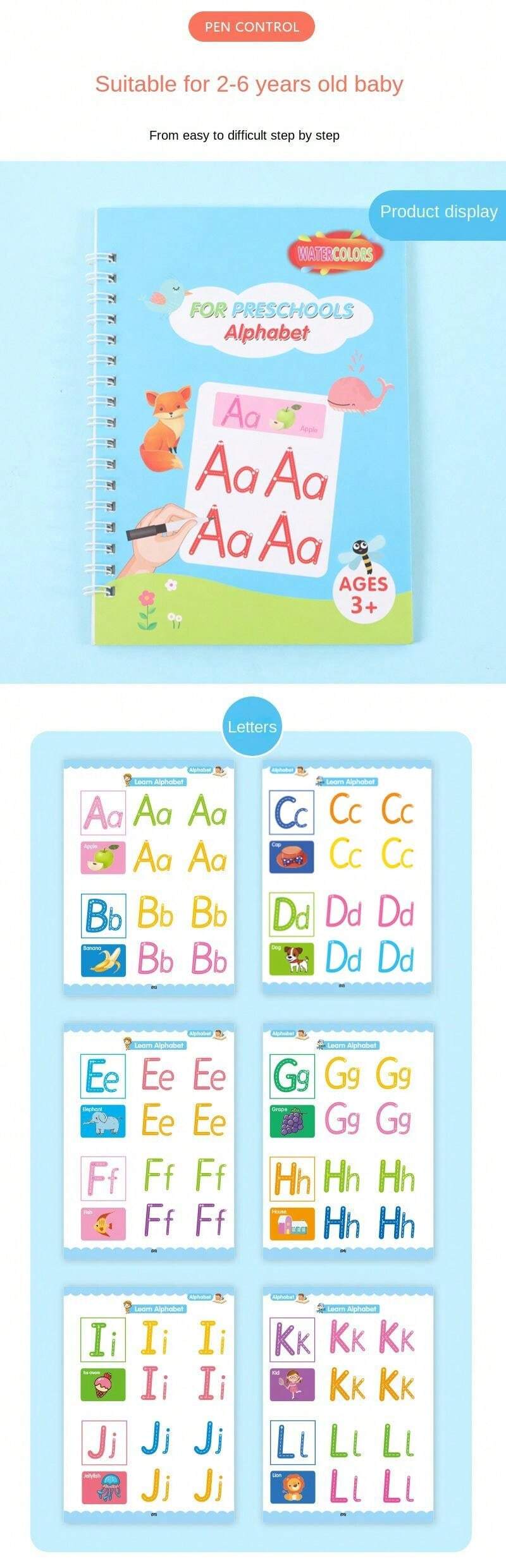 4 Books Calligraphy Practice Set, All In English, Featuring Groove ...