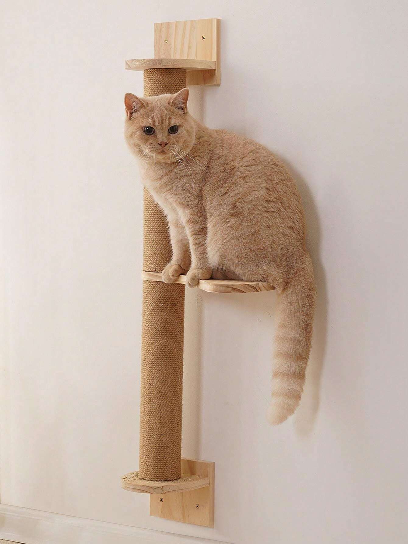 Wall Mounted Cat Scratching Post With Sisal Rope, Cat Jumping Platform ...