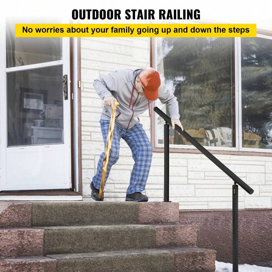 VEVOR VEVOR Outdoor Stair Railing Kit, 5 FT Handrails 0-5 Steps ...
