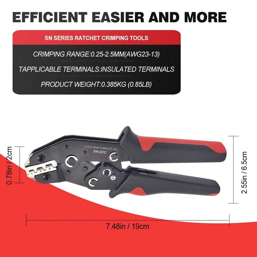 1 Conjunto de ferramentas de Crimpagem de Cabos SN-02C, Conectores ...