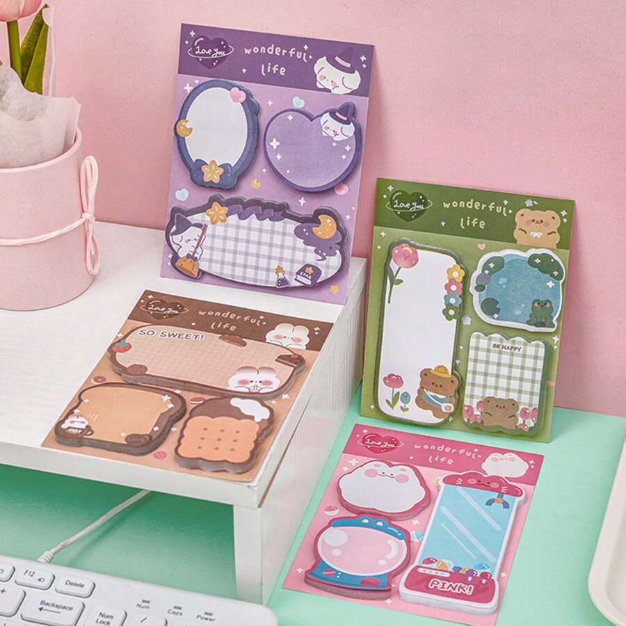 Sticky Memo Cartoon Combination Notes Ins Creative Message Shaped Times ...