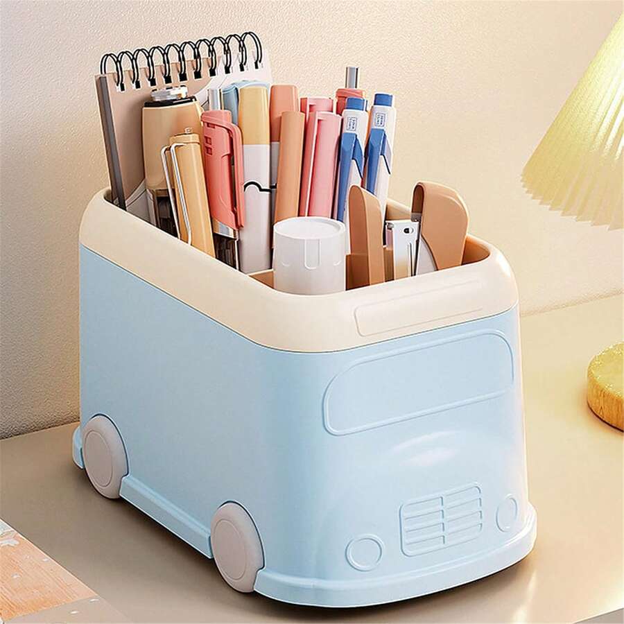 Cute Desk Organizer Box With Three Compartments For Pens, Perfect For ...
