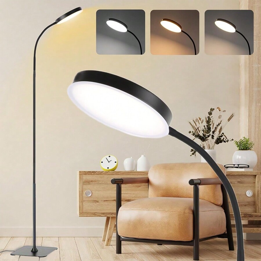 1pc LED Floor Lamp, [3 Color & 10 Brightness] Slim LED Reading Lamp ...