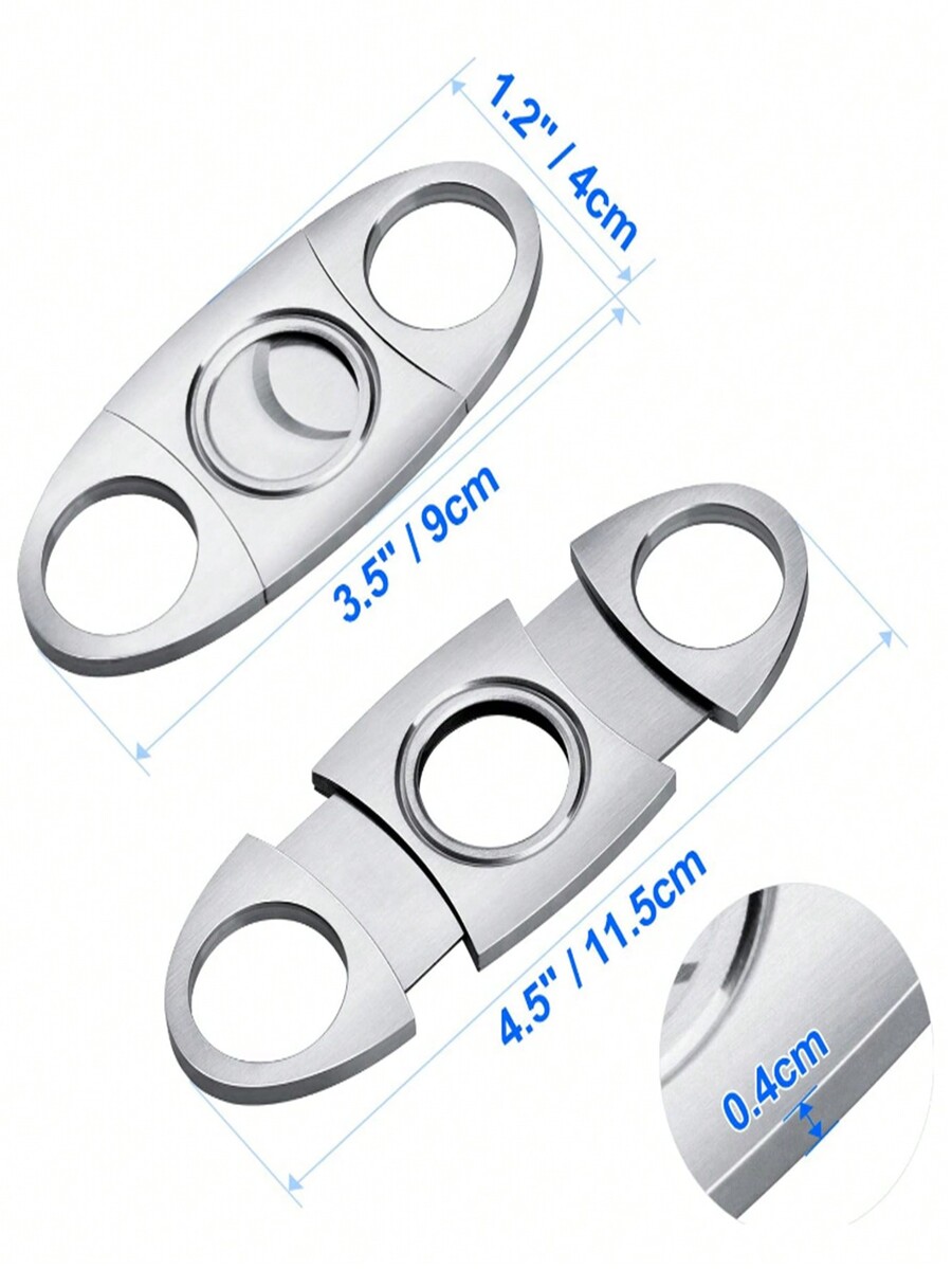1 Piece Silver Stainless Steel Sharp Double Blade Cigar Cutter Cigar ...