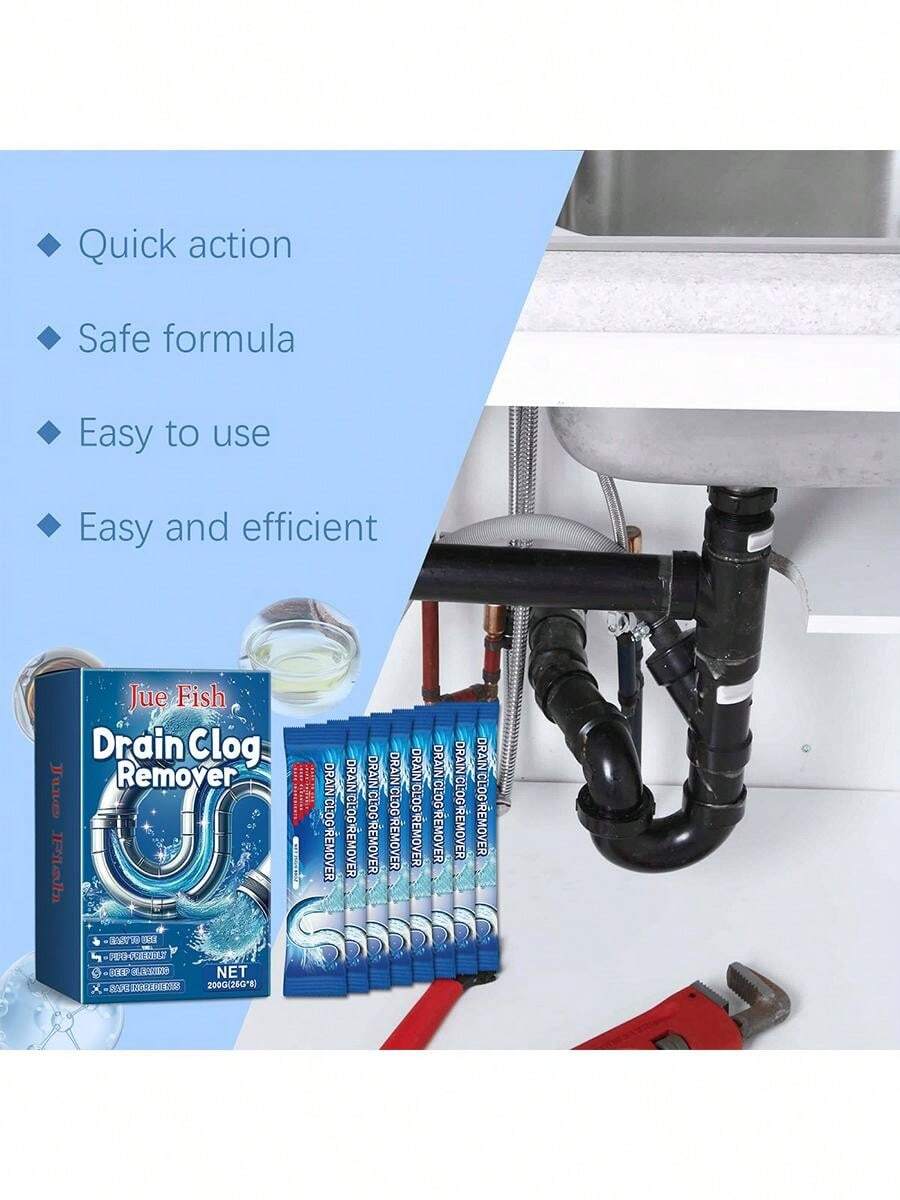 1boxed 8pcs Pipeline Dredging Cleaning Powder Quick Dissolution ...