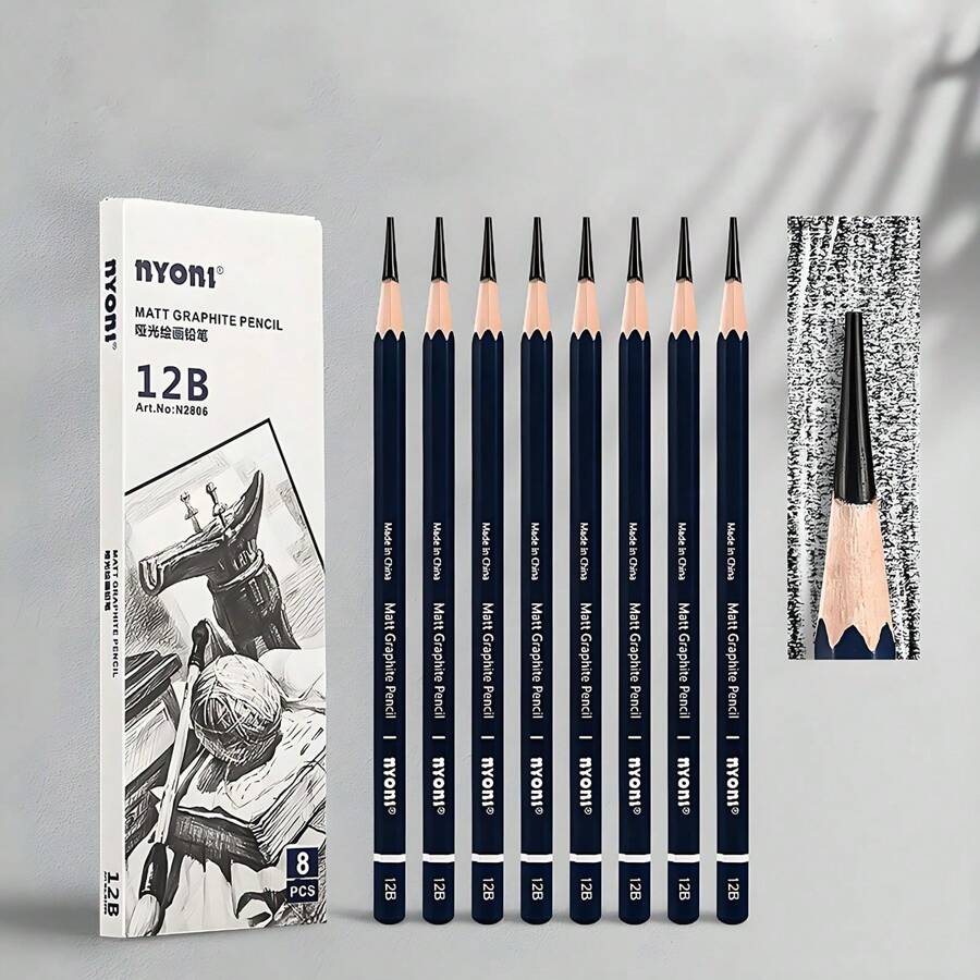Ensemble de crayons à graphite mat pour artistes et étudiants, crayon ...