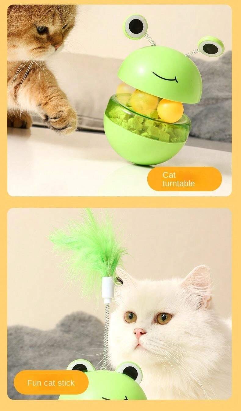 New Cat Toy, Wobbly Rotating Feeding Ball With Leakage Hole, Funny ...