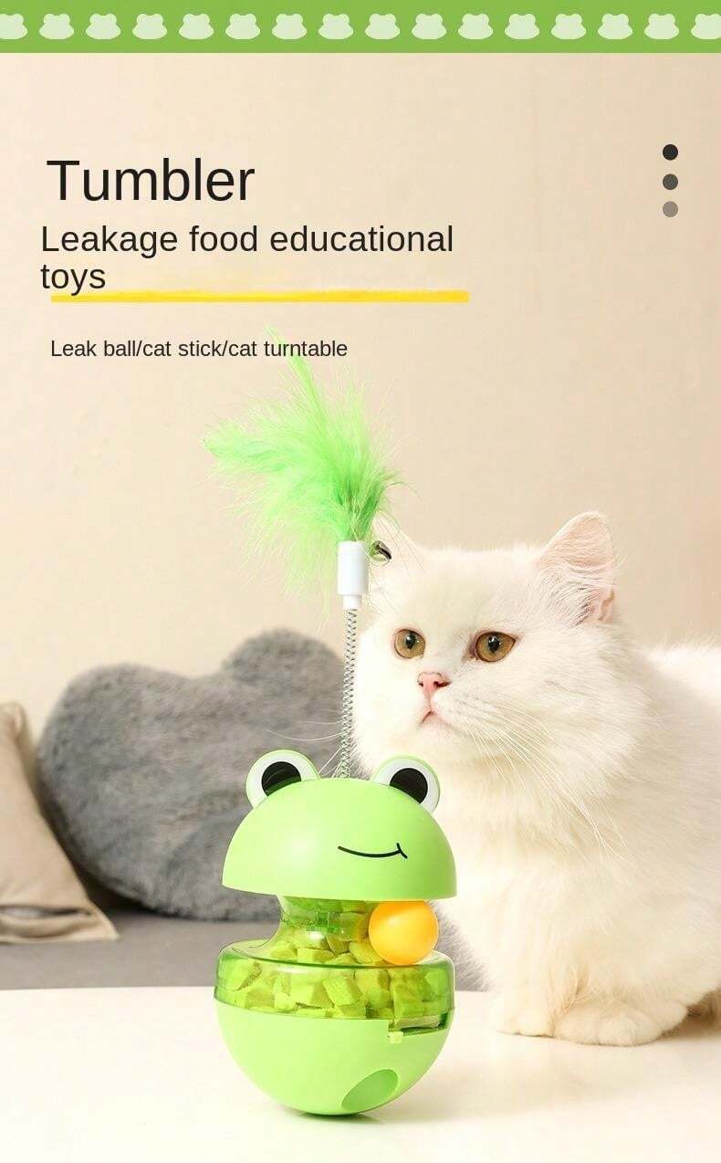 New Cat Toy, Wobbly Rotating Feeding Ball With Leakage Hole, Funny ...