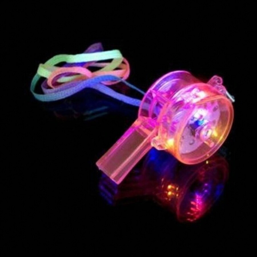 8 PCS Light Up Whistles LED Flashing Blinking Favors Rave Lanyard ...