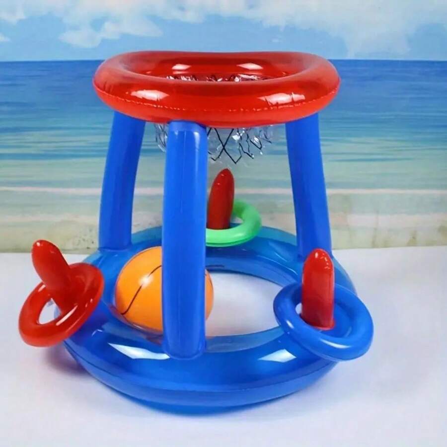 1pc Inflatable Basketball Rack With Ring For Swimming Pool, Water ...