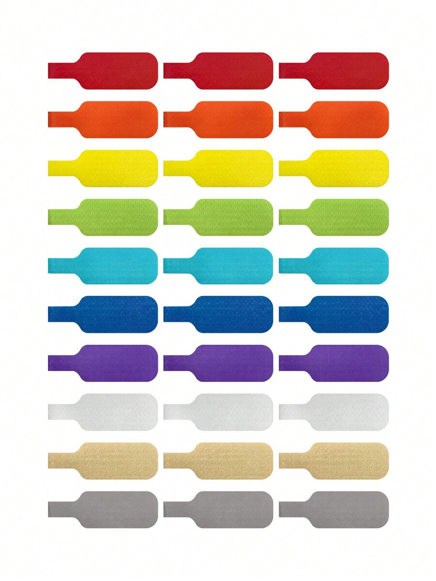 Multi-Colored Self-Adhesive Hook And Loop Labels, Writable Wire Tags ...