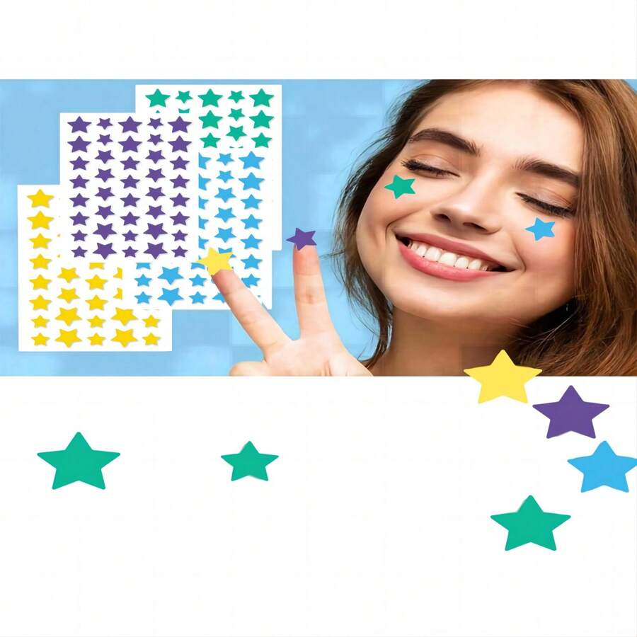 240pcs Assorted Color Party Stickers, Cute Star Shape Stickers, Face ...