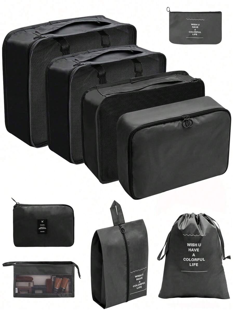 9pcs Portable Travel Storage Bag Set - Organize Your Clothing, Shoes ...