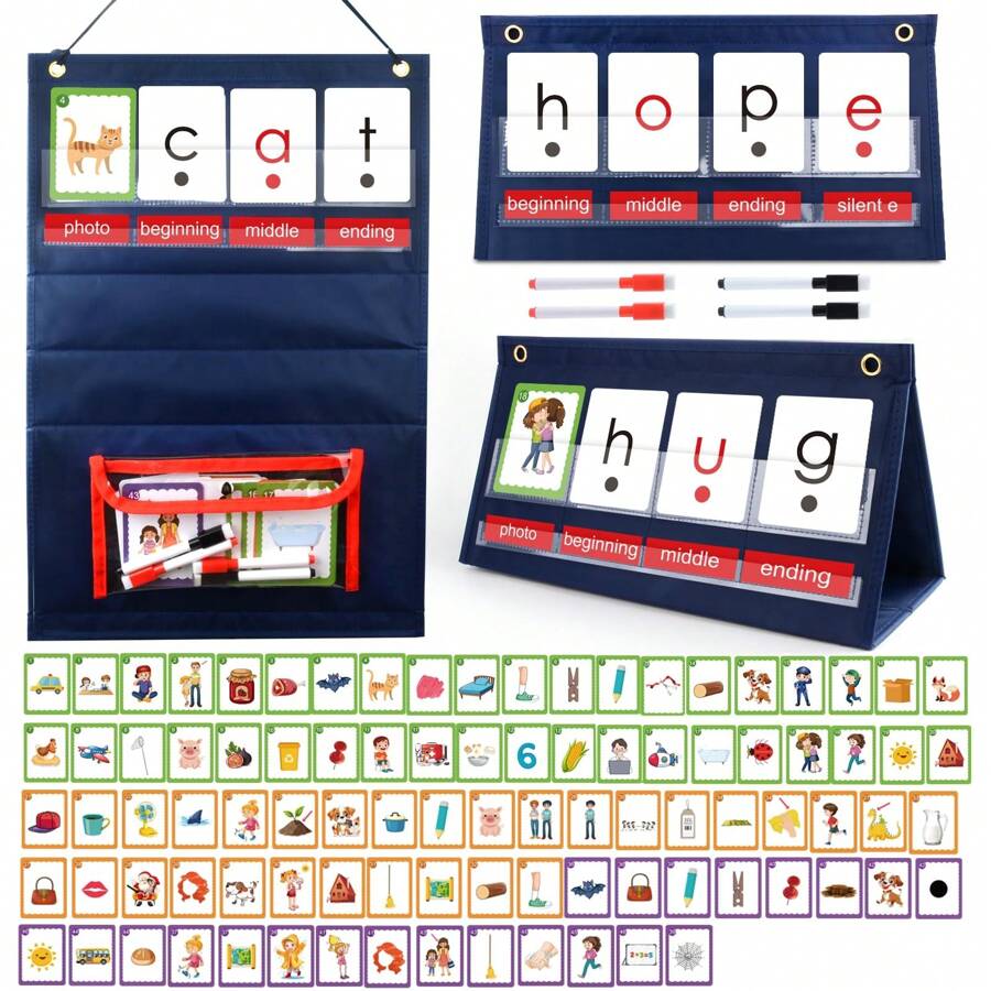 CVC Word Building Desktop Pocket Chart, CVCC & CCVC Word Phonics Game ...