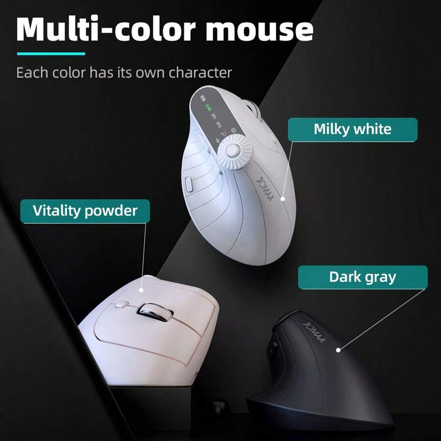 Jomaa Jomaa Ergonomic Vertical Wireless Mouse With Function Adjustment Knob 2 4g Dual Mode