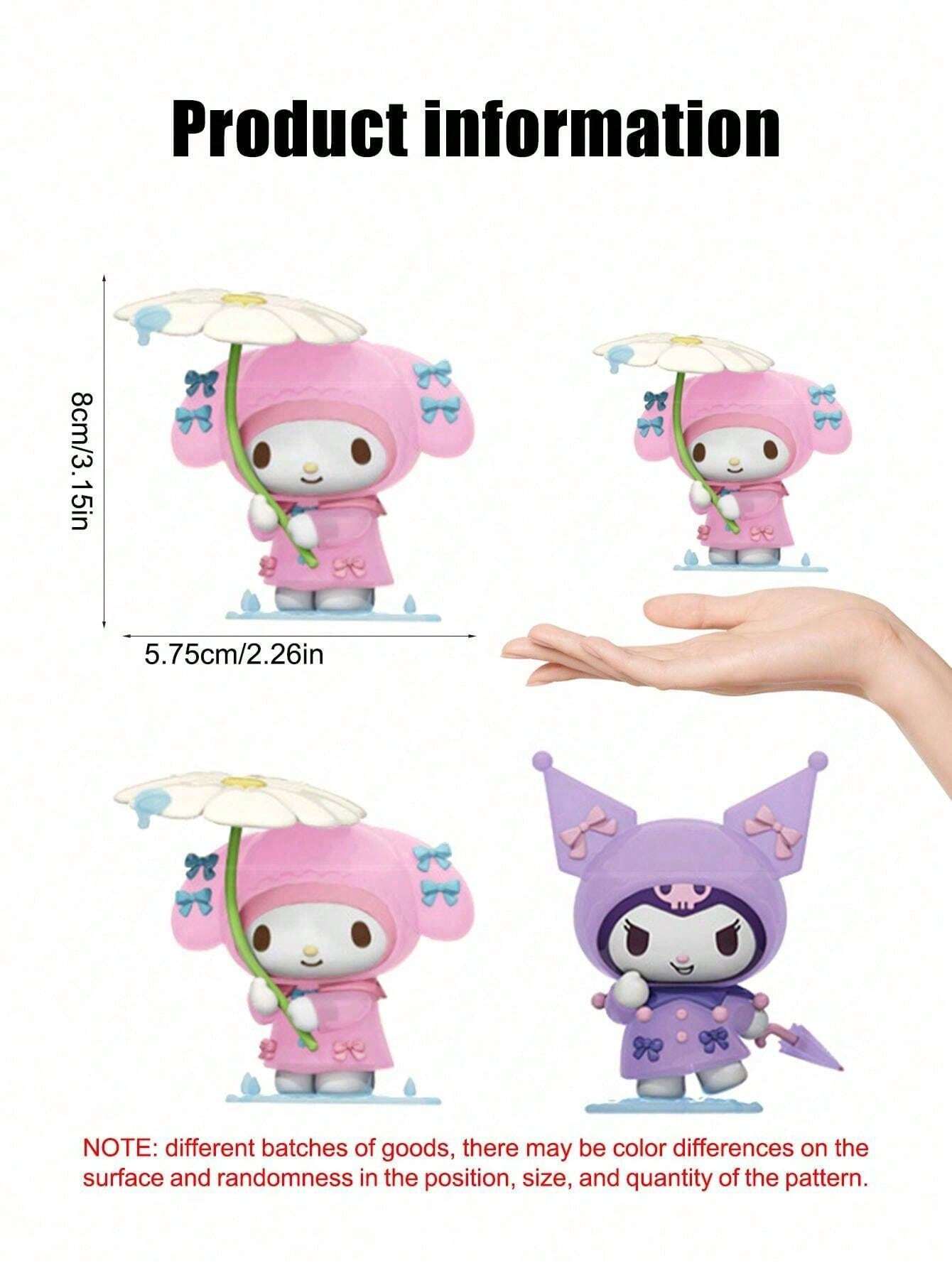 1Pc Genuine Sanrio Kawaii Kuromi My Melody Model Cartoon Figure Rainy ...