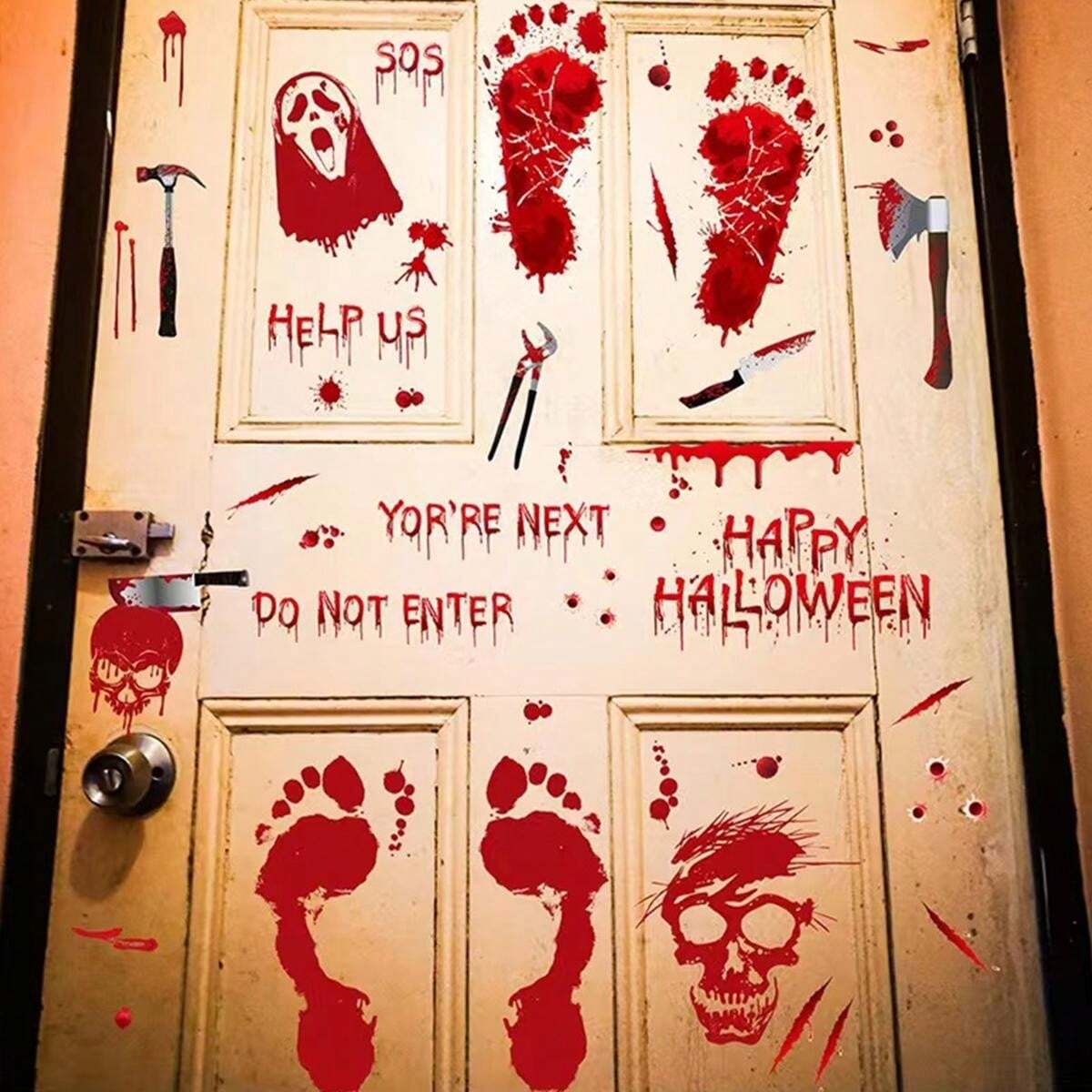 Bloody Halloween Decorations Bloody Halloween Handprints Footprints ...