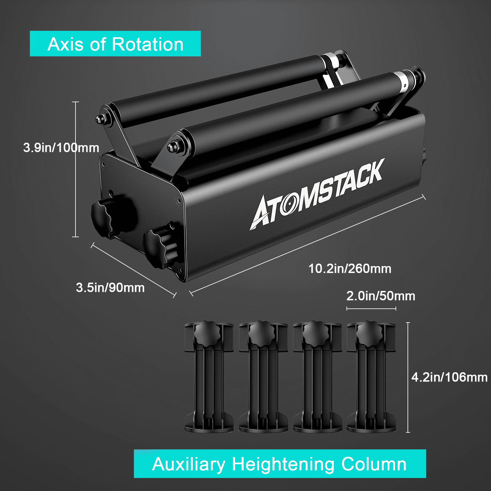 ATOMSTACK Laser Engraver Rotary Roller, Y-Axis Rotary Engraving Module ...