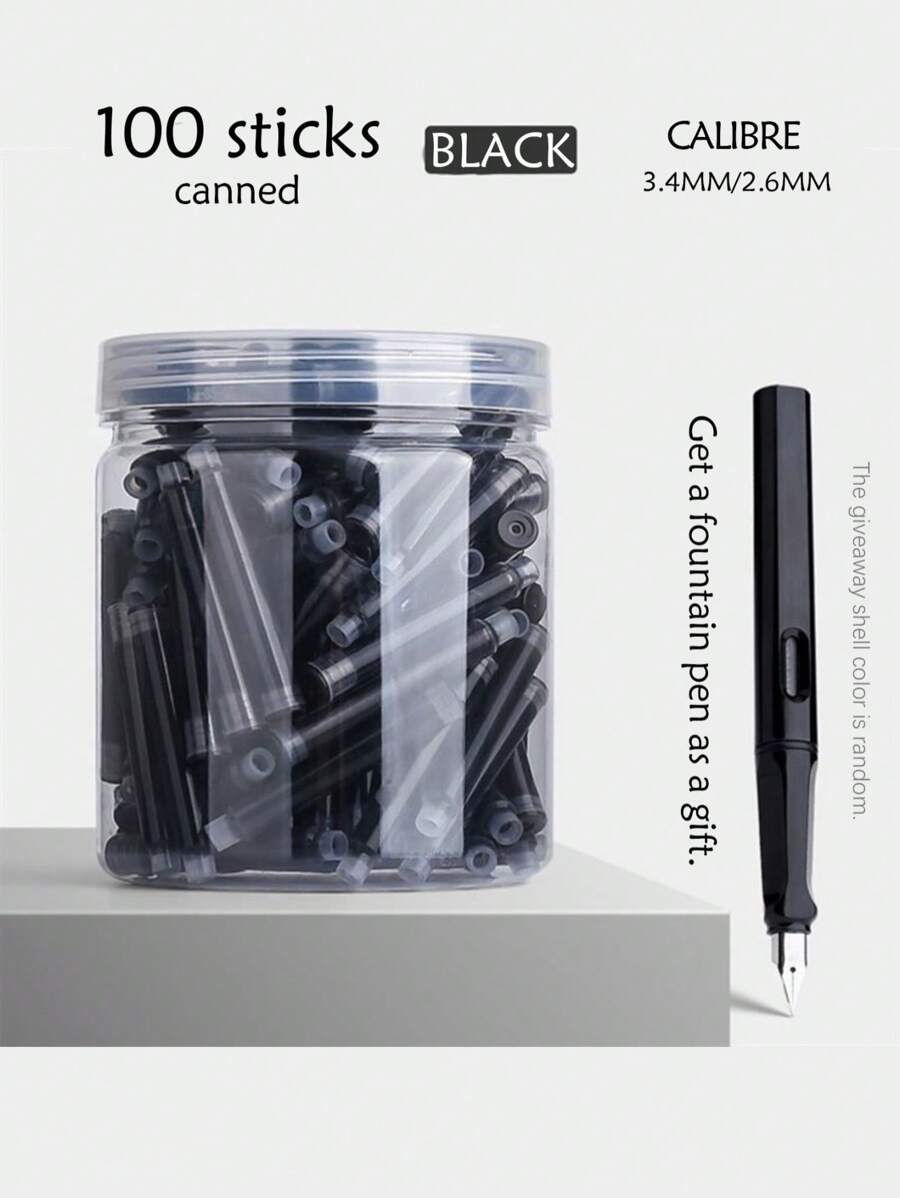 2 Sets Of Black Refill Ink Cartridges For Fountain Pens | SHEIN UK