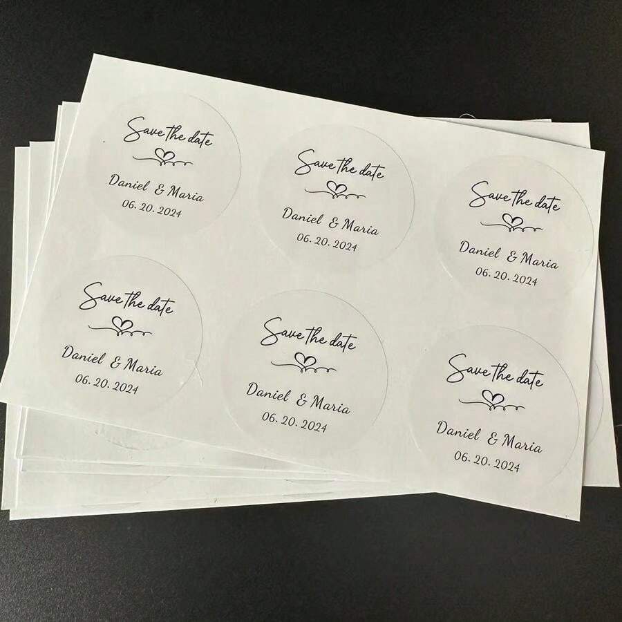 96Pcs Custom Clear Round Stickers , Personalized Circle Labels ...