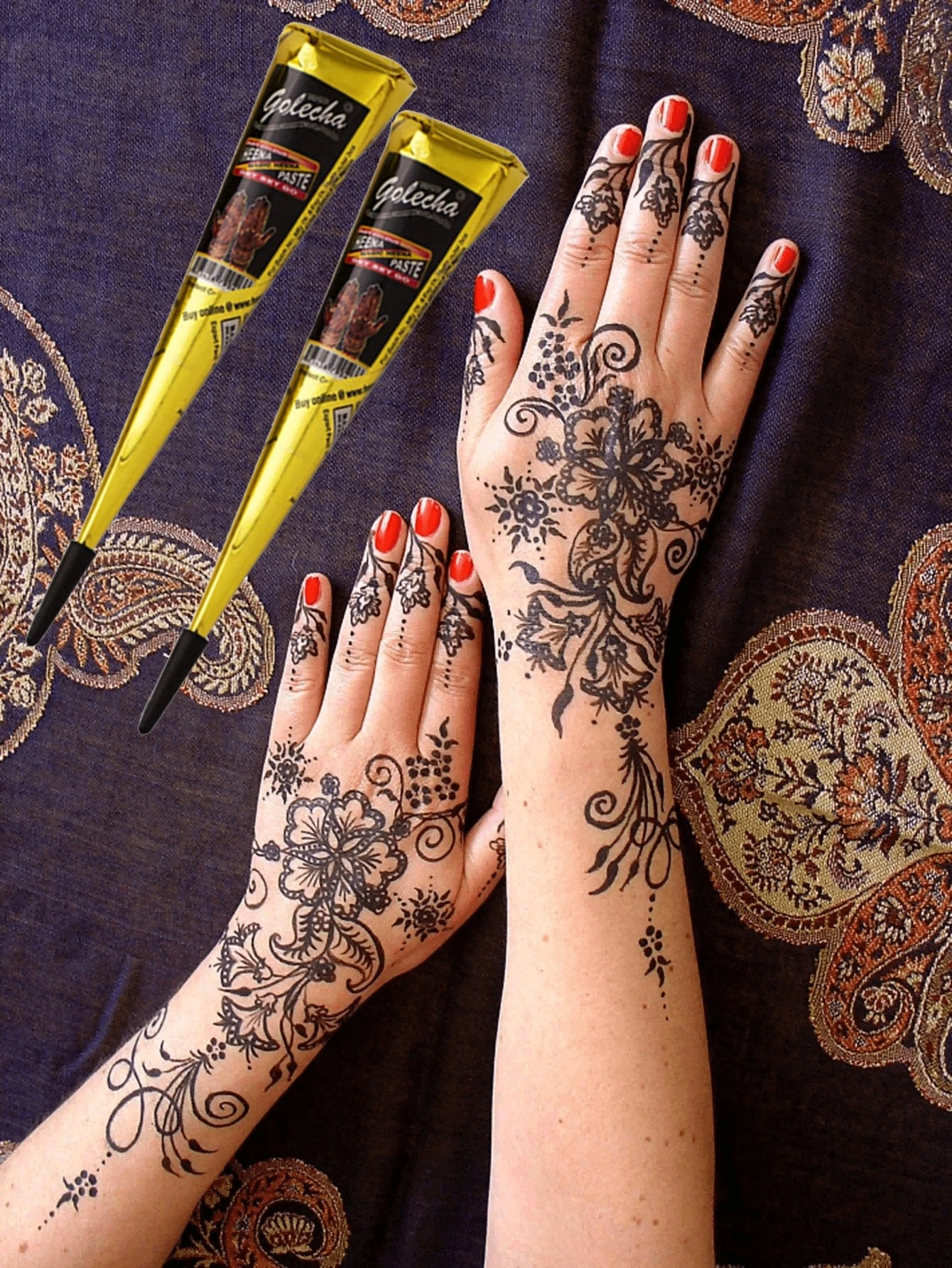 Natural Hand-Painting Pigment, Plant-Based Henna Tattoo Paste For ...