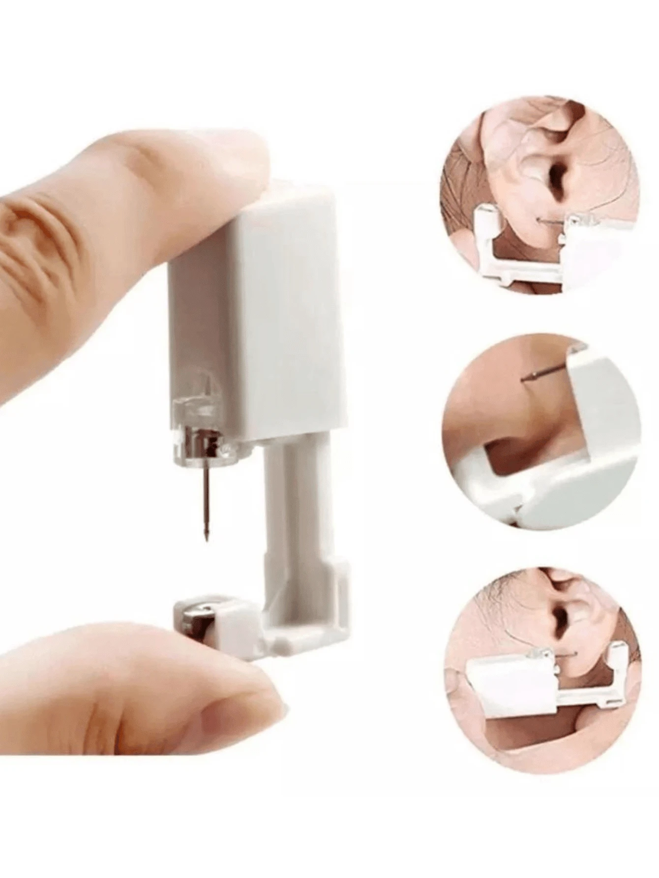 KIT WITH 2 SURGICAL STEEL EARRINGS AND 2 DISPOSABLE TOOLS TO ASSIST ...