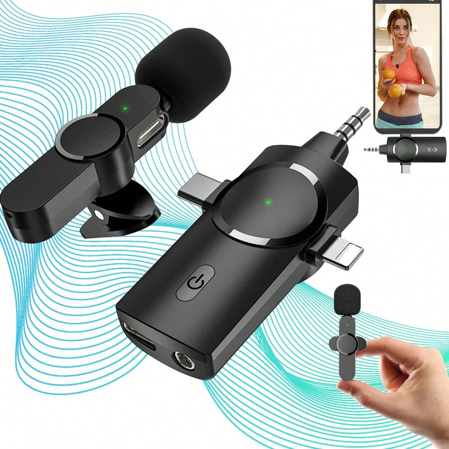 Hot Selling 3 In 1 Wireless Microphone For IOS, Type C, Camera, USB-C ...