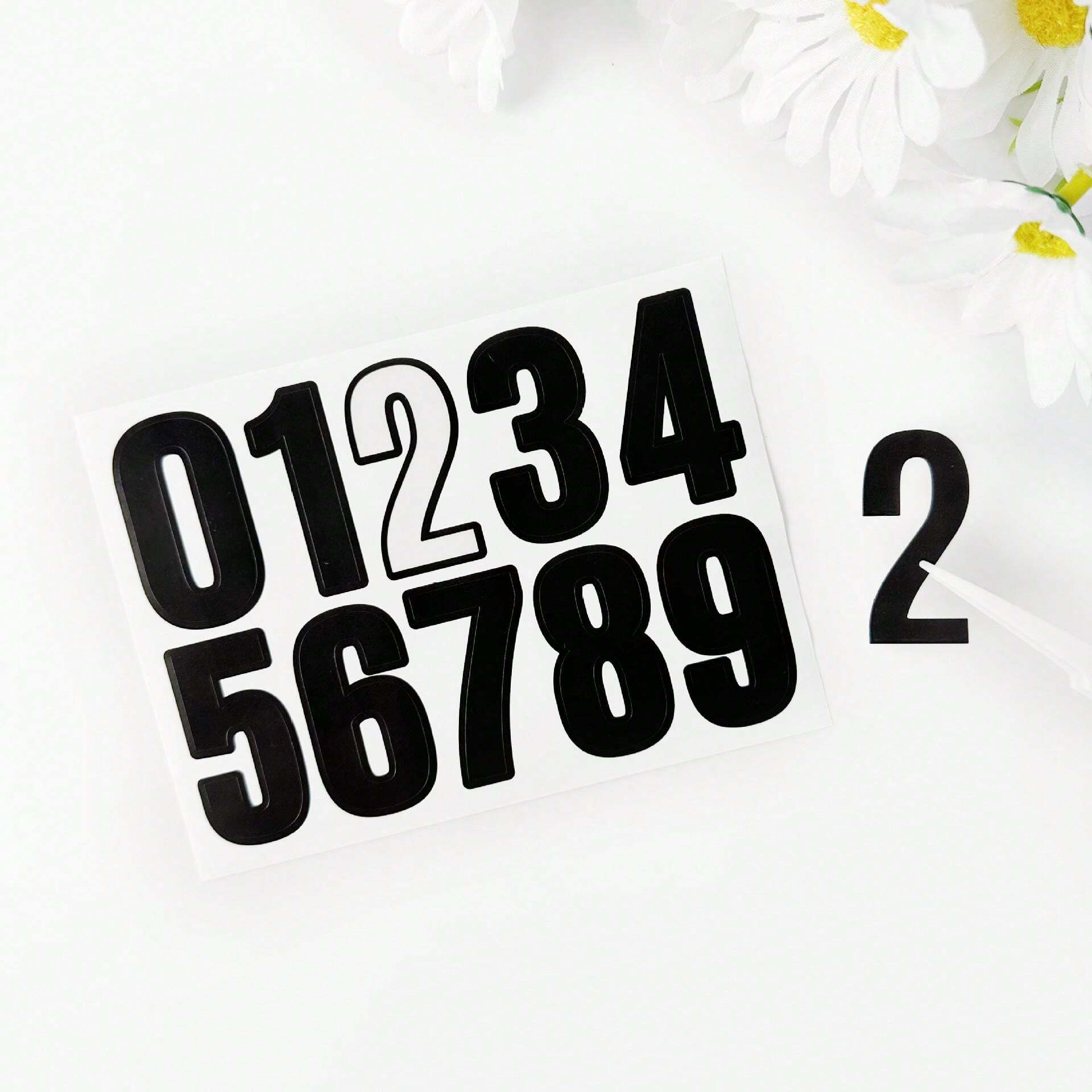 5 Sheets Small Size 4cm High Numeric Sticker, 0-9 Office Index ...