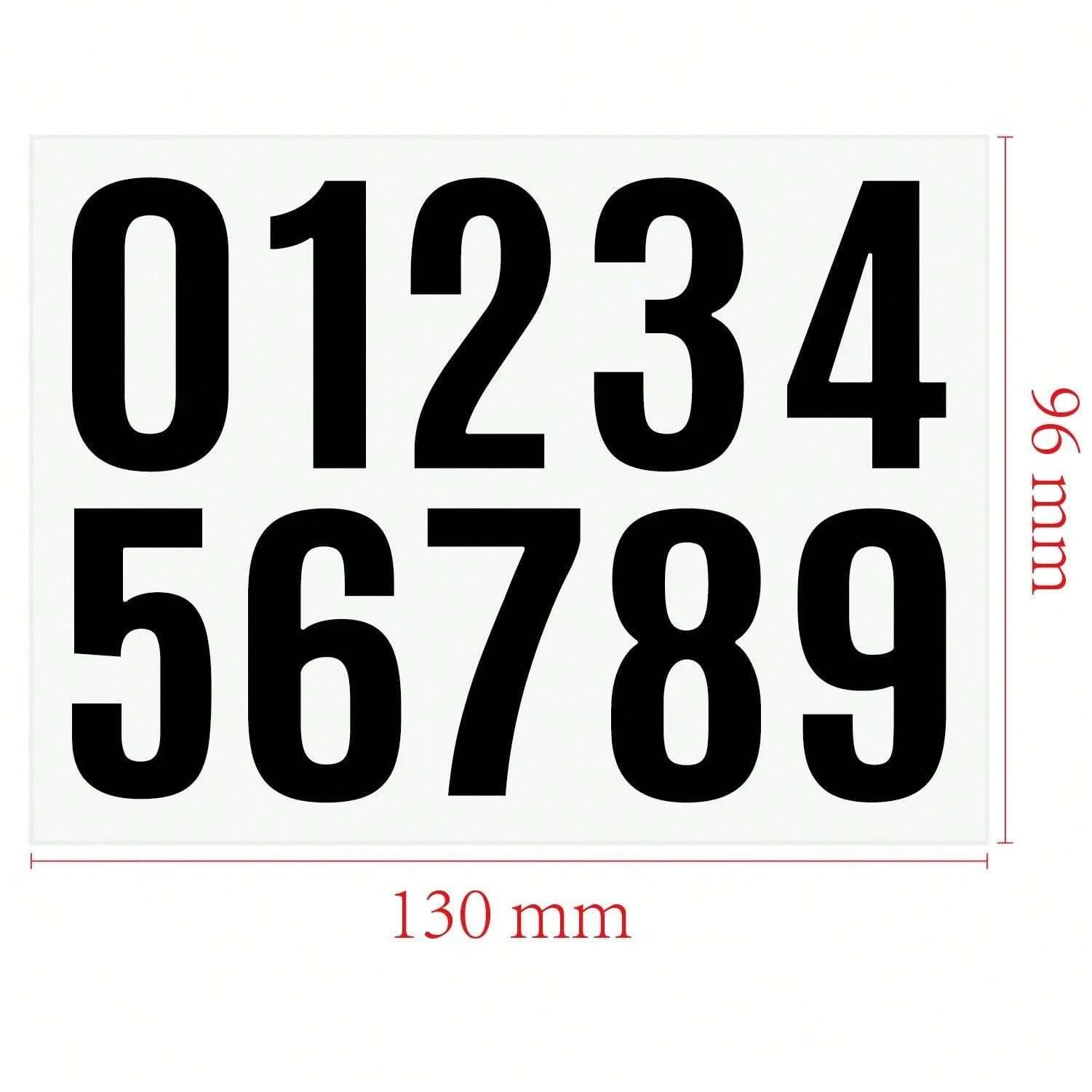5 Sheets Small Size 4cm High Numeric Sticker, 0-9 Office Index ...