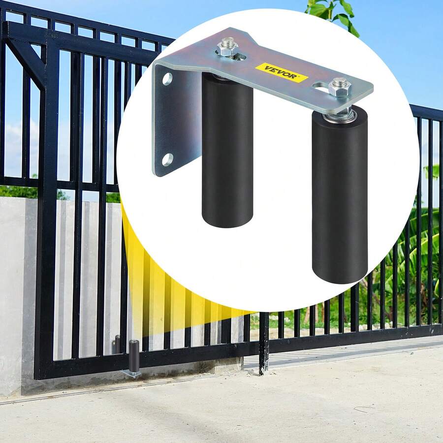 VEVOR Gate Roller Guide 6" Sliding Gate Black Nylon Roller Coloring ...