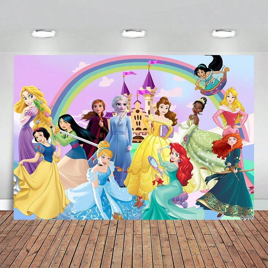 Princess Dreamy Colorful Theme Backdrop Photography Background Birthday ...