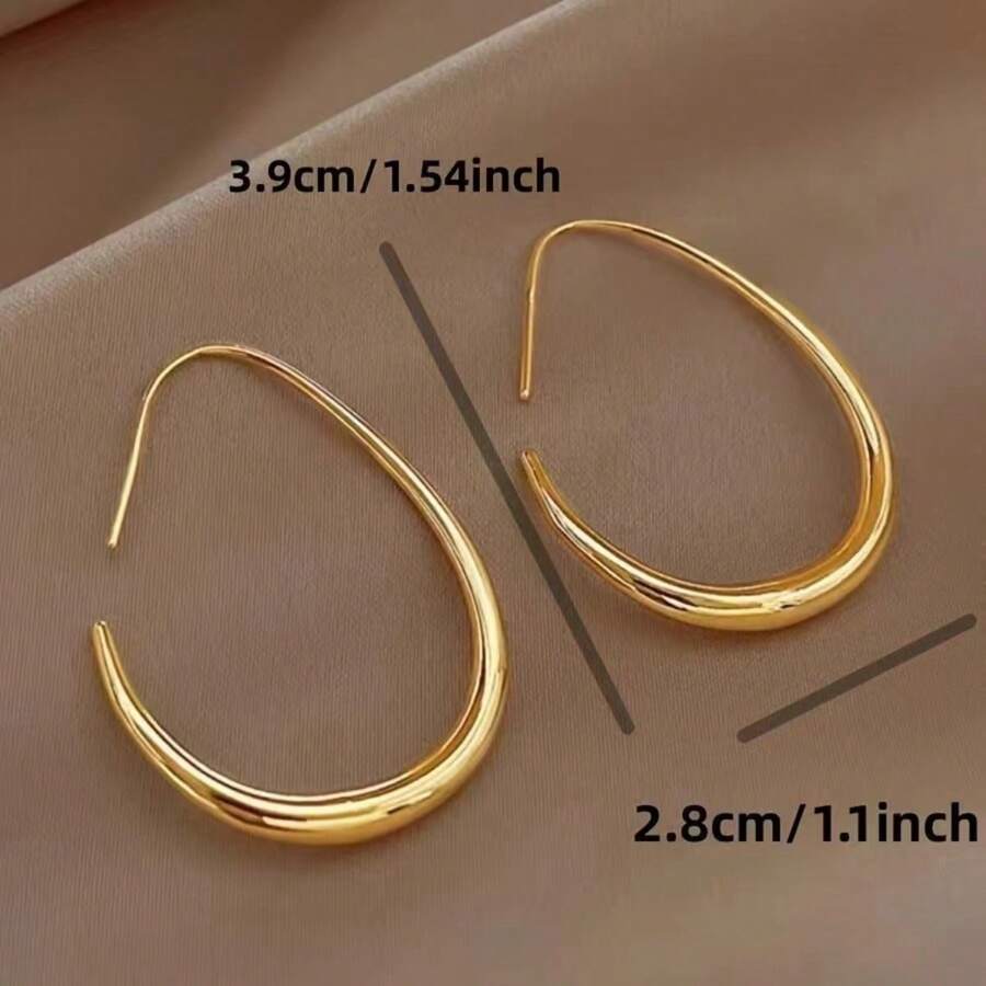 Lightweight Teardrop Hoop Earrings For Women, Bright And Shiny Gold ...