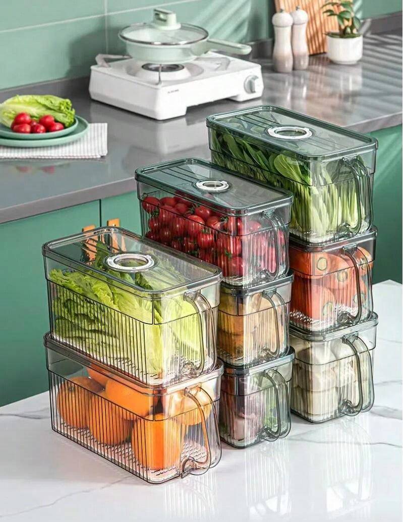Time-Adjustable Kitchen Food Storage Container, Plastic Refrigerator ...