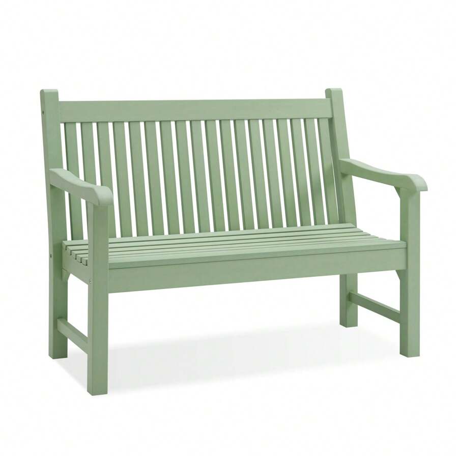 Garden Bench, 2-Person Poly Lumber Patio Bench, All-Weather Outdoor ...