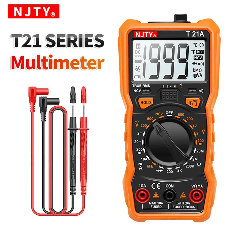 NJTY デジタルマルチメーター T21A T21B T21C T21D T21E 6000カウント A V 自動範囲 T-RMS NCV ...