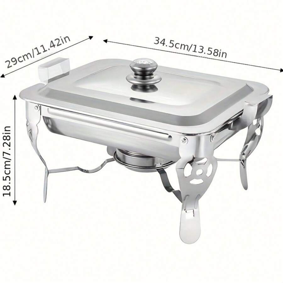 Stainless Steel Buffet Server With Cover, Rectangular Catering Chafing ...