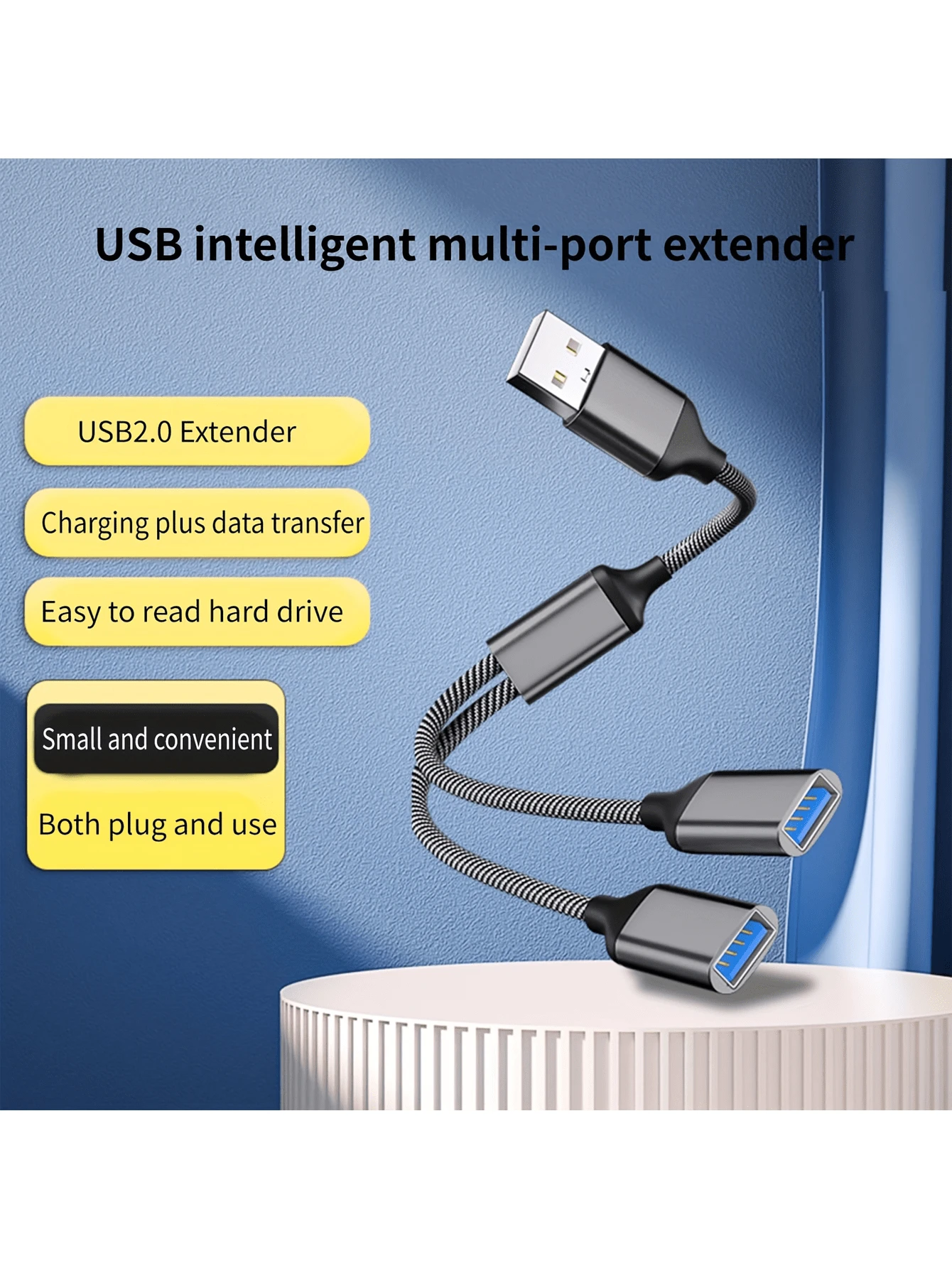 Cable de extensión USB, Adaptador divisor para datos y energía con ...