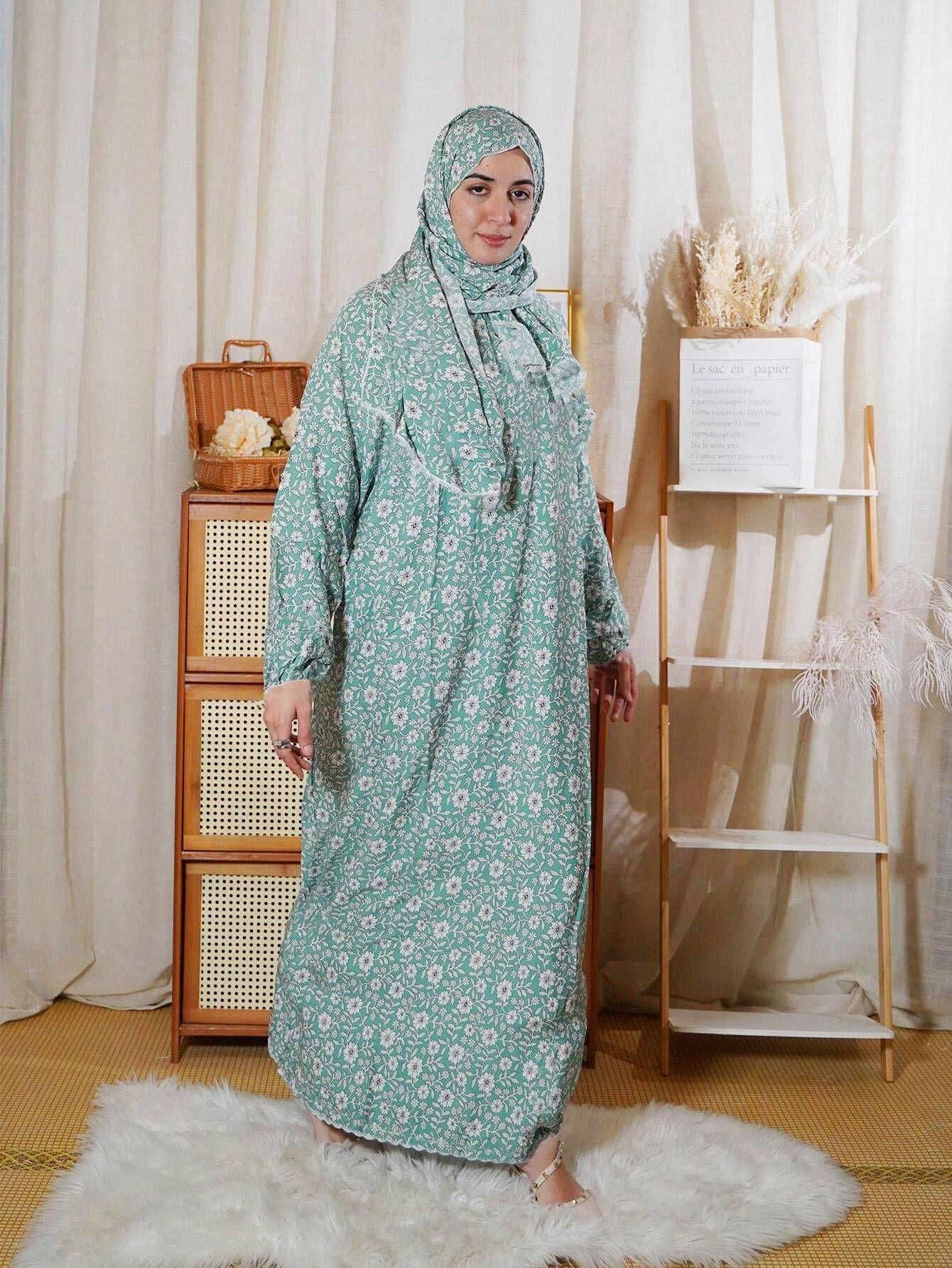 Women's Muslim Headscarf Prayer Dress With Hijab, Suitable For Prayers ...