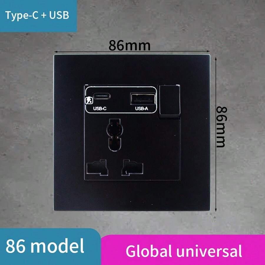 טעינה מהירה אינטליגנטית אוניברסלית 20W Type-C קיר כפול, מתאם תקע ...