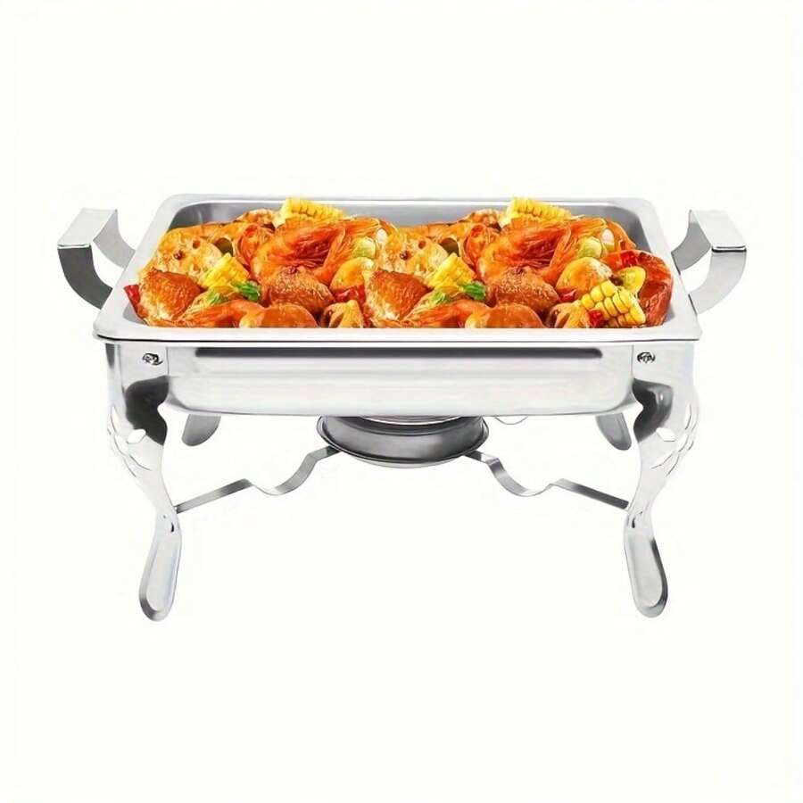 Stainless Steel Buffet Server With Cover, Rectangular Catering Chafing ...