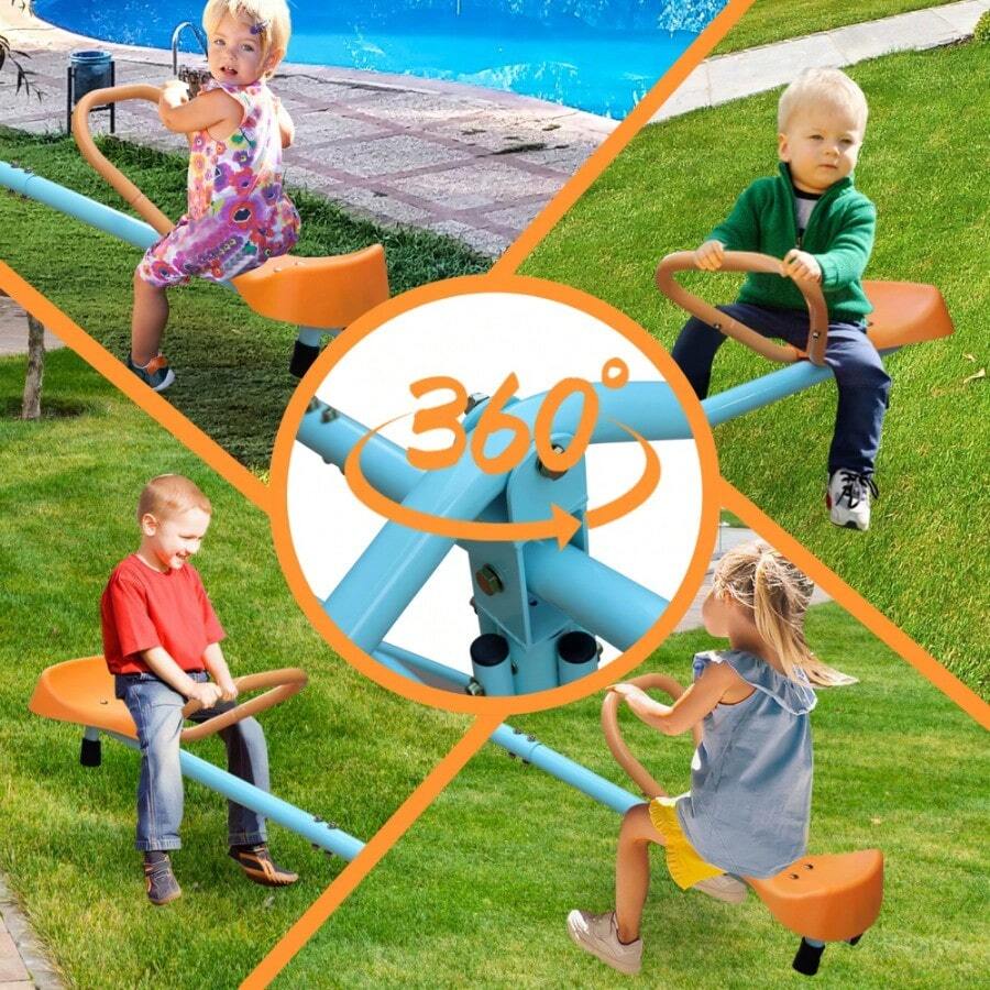 Outdoor Kids Spinning Seesaw Sit And Spin Teeter Totter Outdoor ...