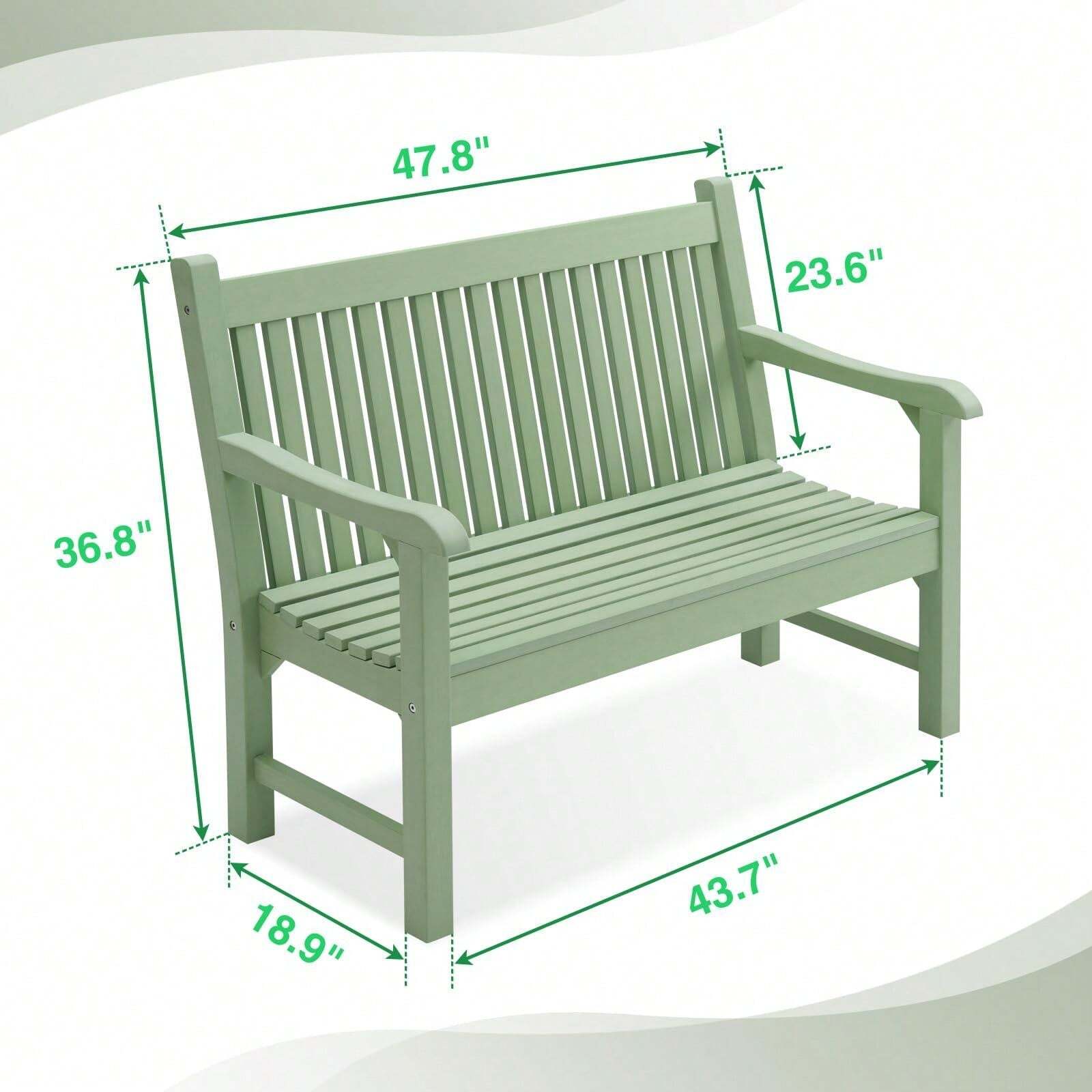 Garden Bench, 2-Person Poly Lumber Patio Bench, All-Weather Outdoor ...