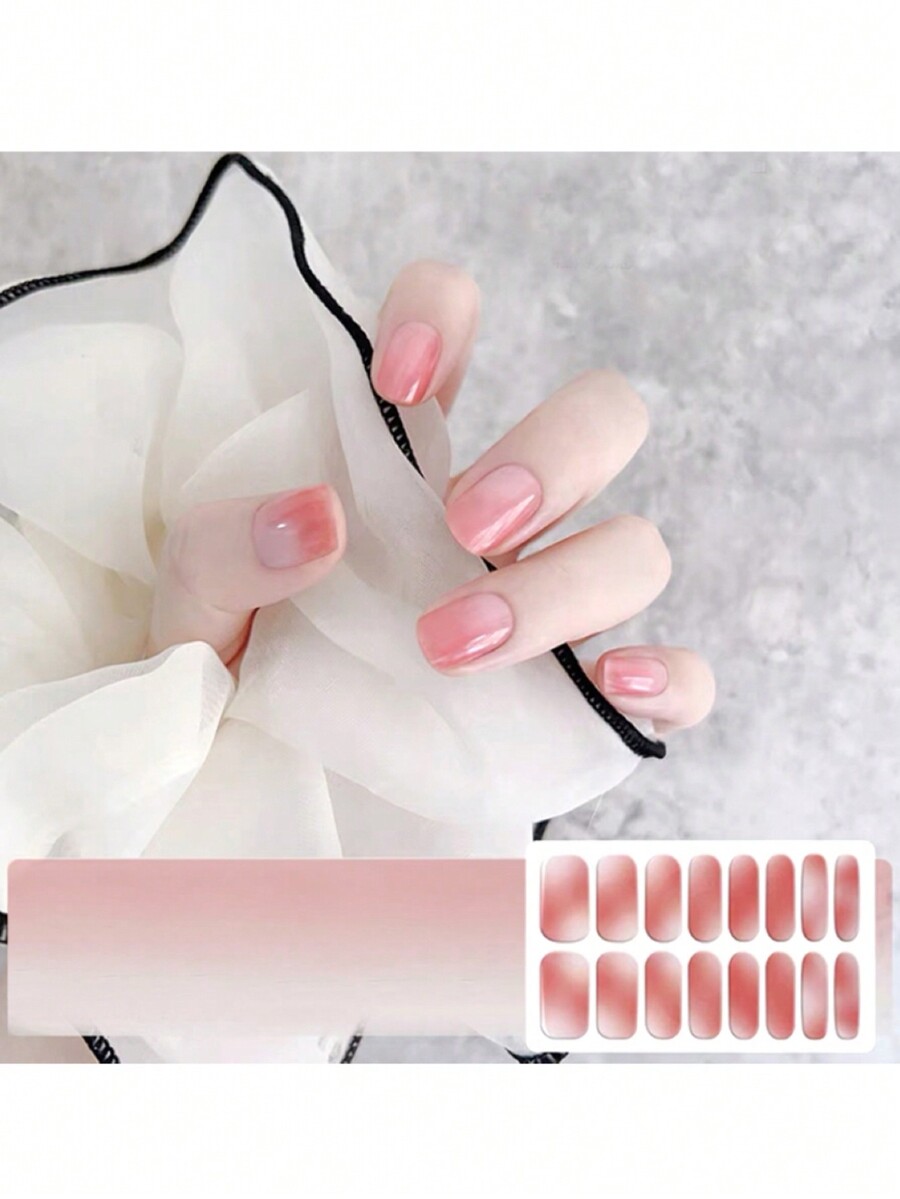 1box Natural UV Nail Gel Sticker, Fresh Orange Semi-Cured Nail Sticker ...