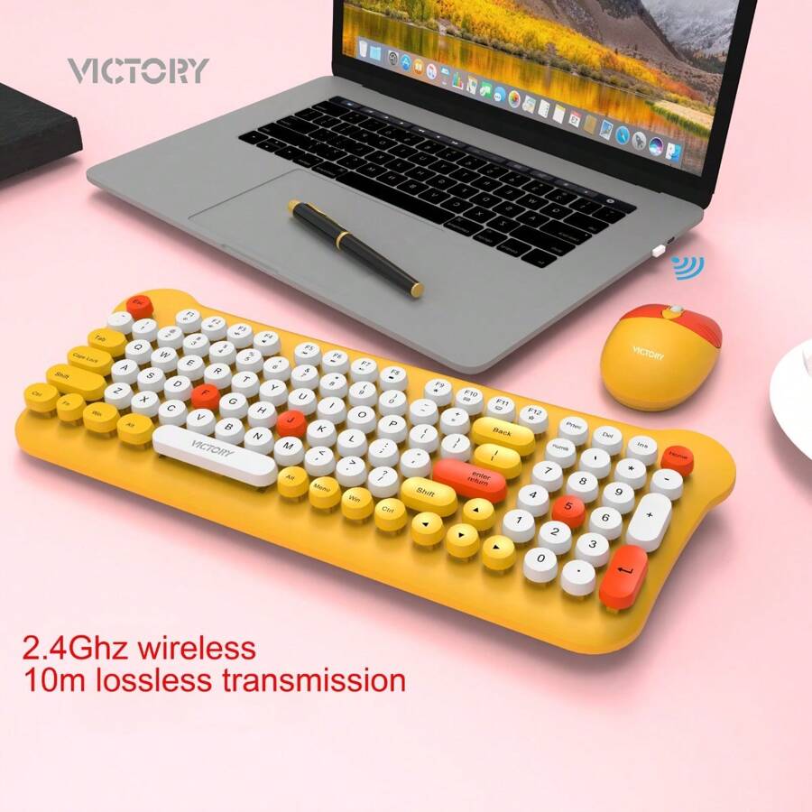 TECLADO E MOUSE SEM FIO RF 2,4GHZ RECEPTOR NANO USB VICTORY VT-212 | SHEIN Brasil